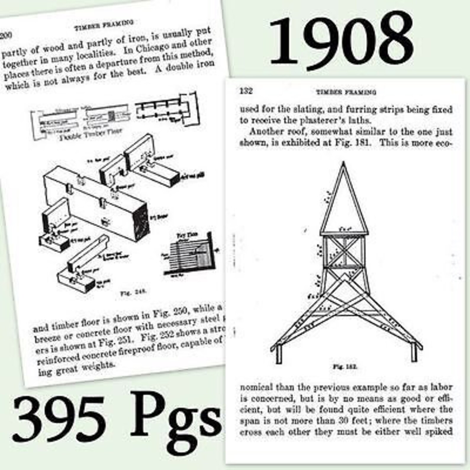 Timber Frame Log Home How-to Book Plans 1908 Slick Chisel Froe 450pics ...