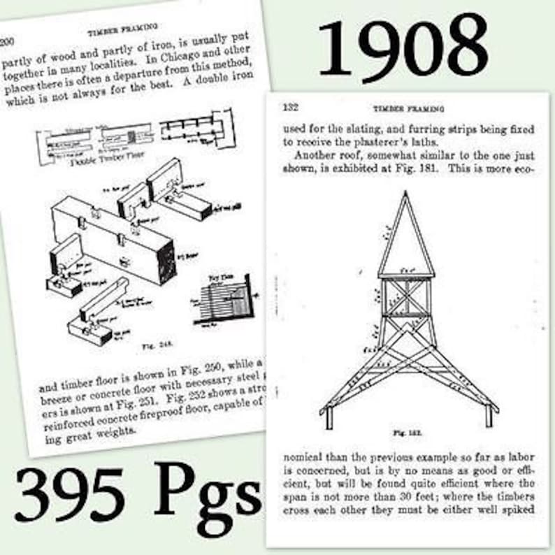Timber Frame Log Home How-to Book Plans 1908 Slick Chisel Froe 450pics ...