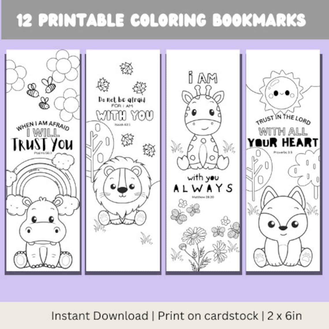 Coloring Bible Verse Bookmarks for Kids - Printable Bookmarks - Bible ...