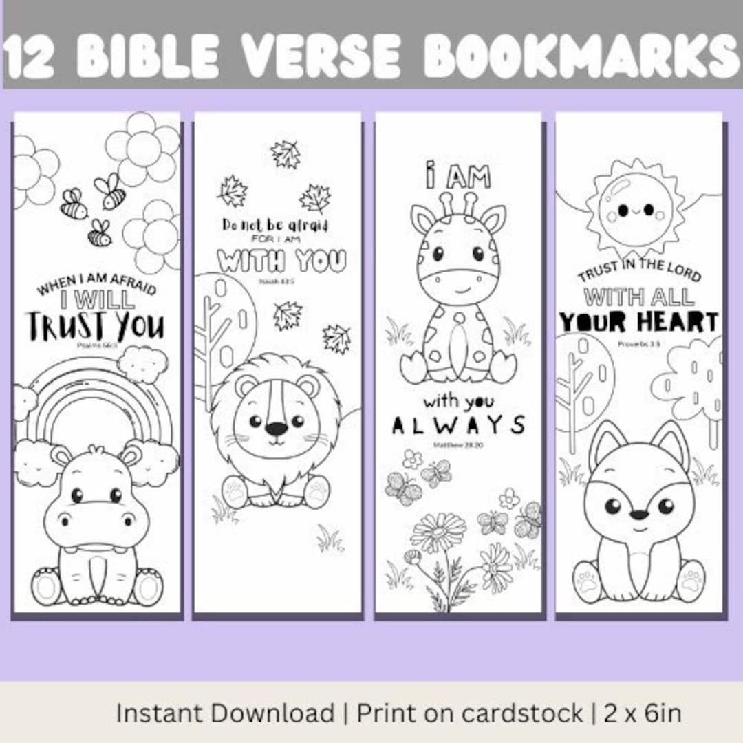 Coloring Bible Verse Bookmarks for Kids - Printable Bookmarks - Bible ...