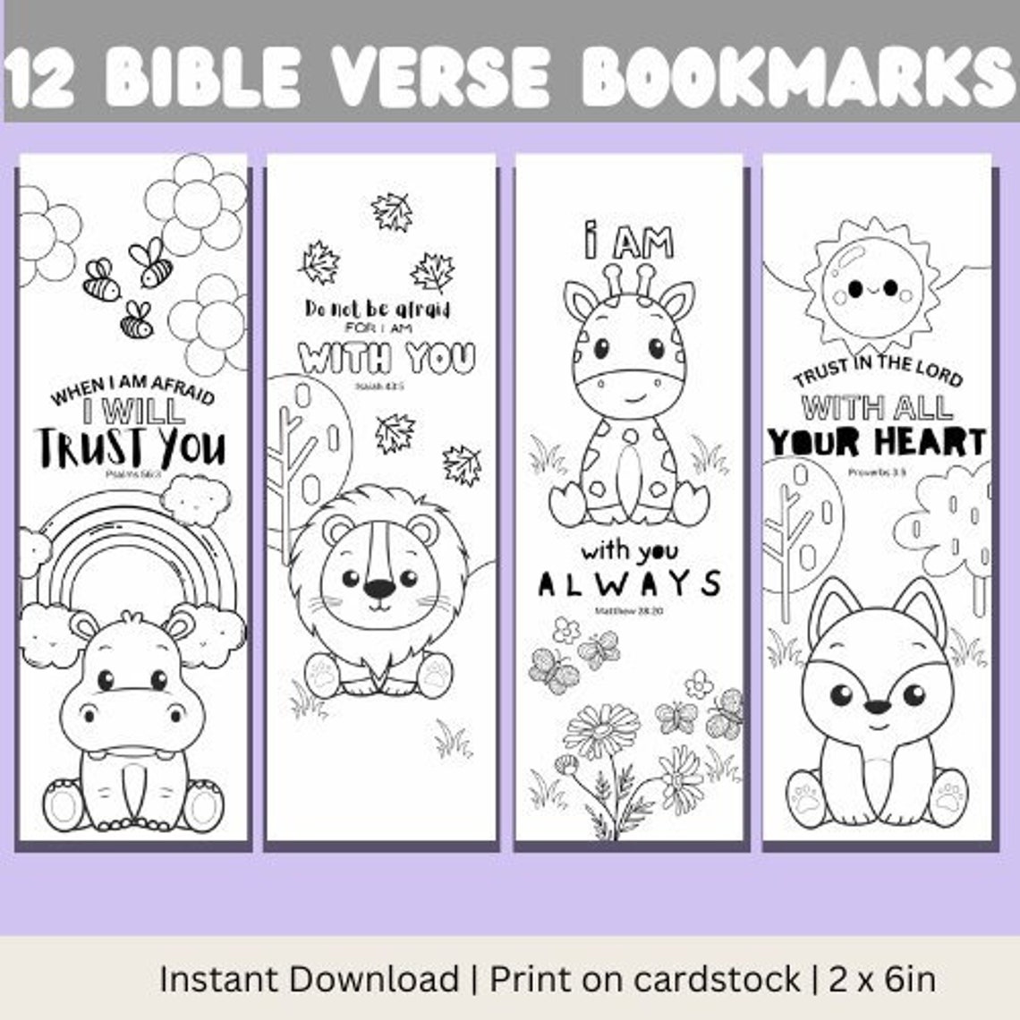 Coloring Bible Verse Bookmarks for Kids - Printable Bookmarks - Bible ...