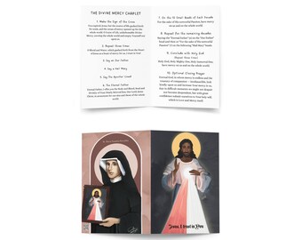 Chaplet of Divine Mercy Prayer Card, Individual Prayer Cards, Catholic ...