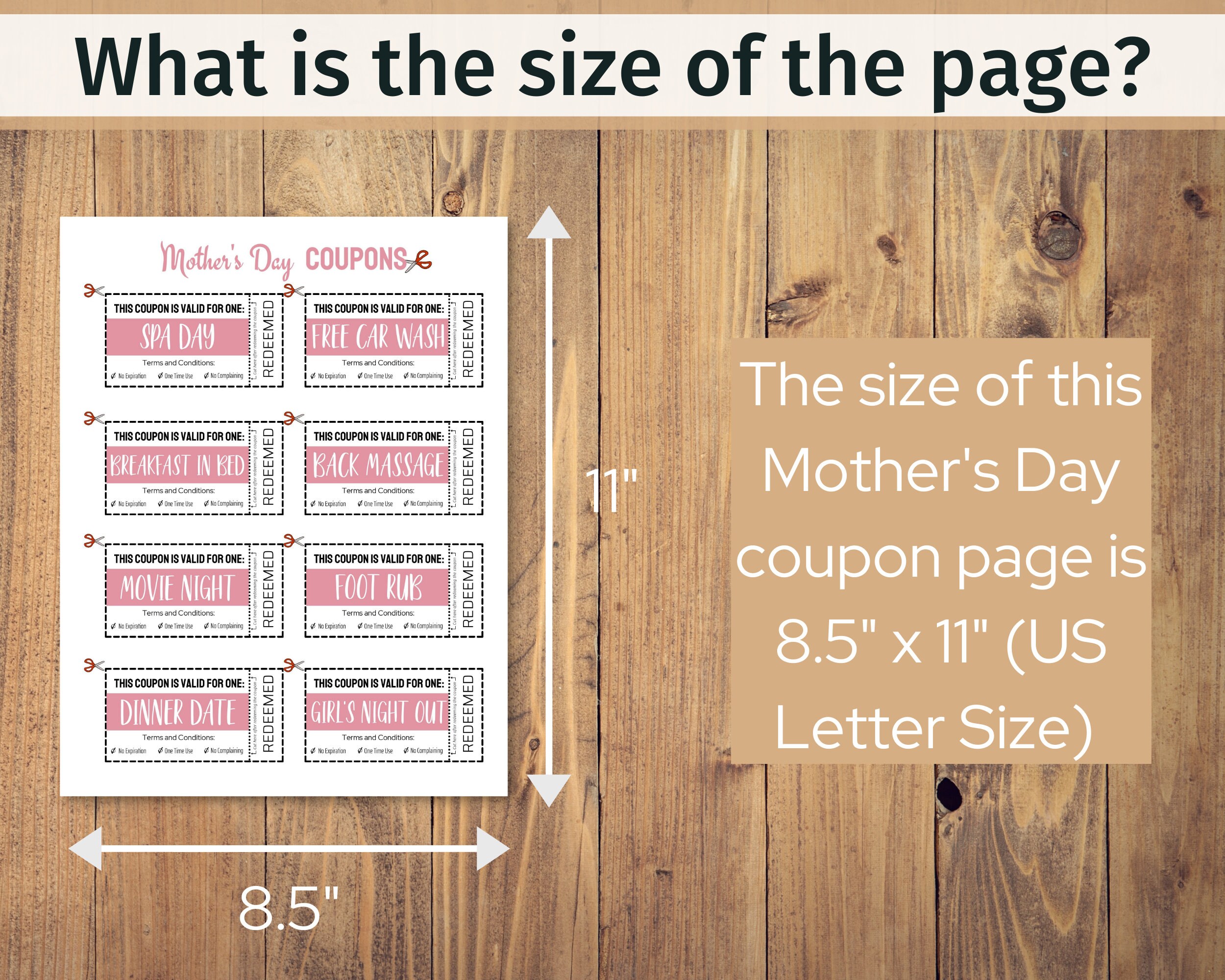 Mother's Day Coupon Editable Gift, Personalized Gift for Mom Grandma ...