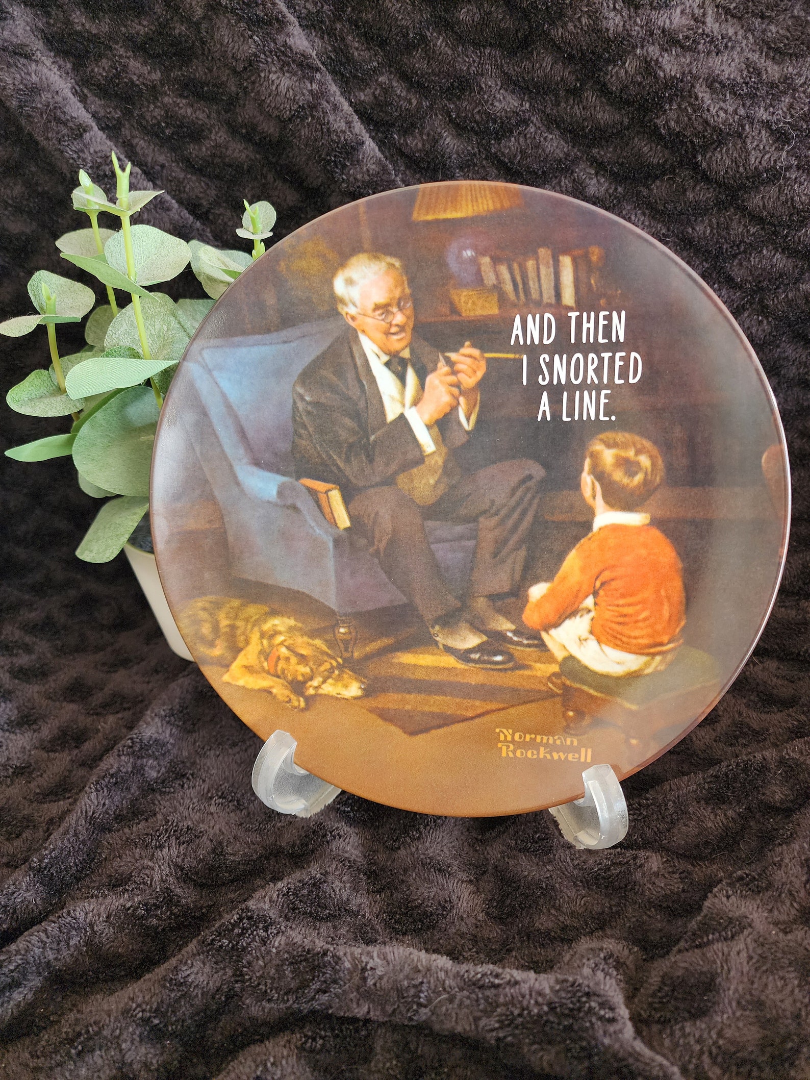 And Then I Snorted a Line 8 Inch Decorative Norman Rockwell Funny Plate ...