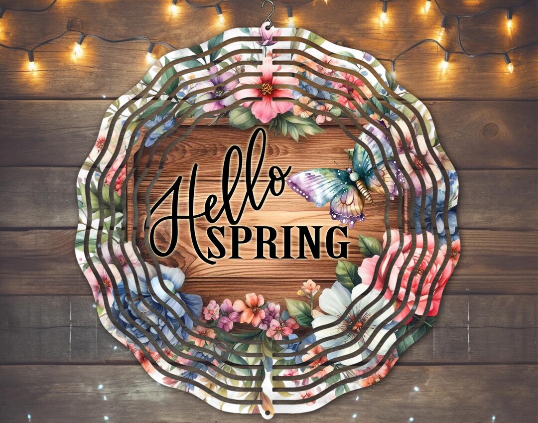 Hello Spring Wind Spinner Sublimation Design, Instant Download, PNG ...