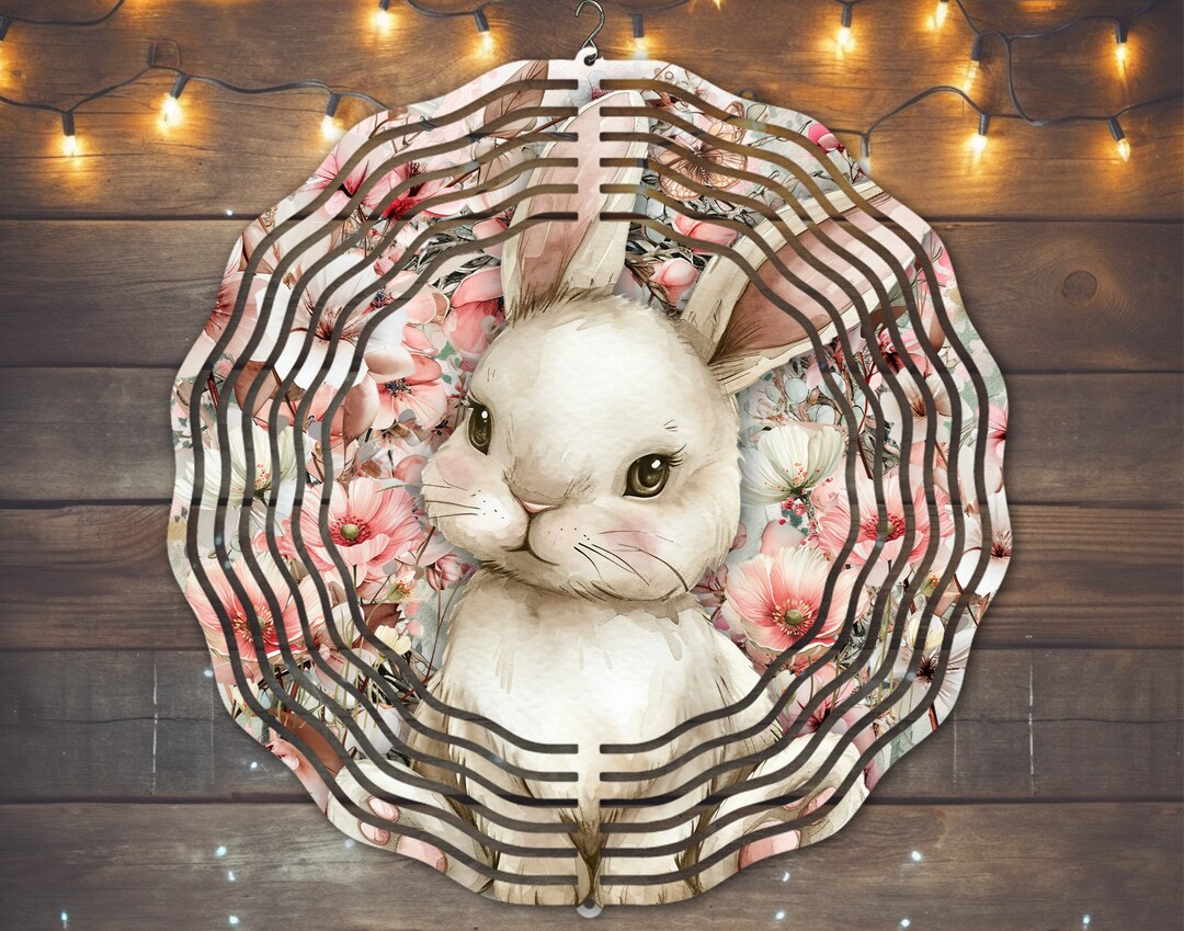 Spring Bunny Wind Spinner Sublimation Design, Instant Download, PNG ...