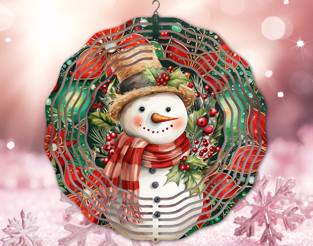 Snowman Wind Spinner, Snowman Wind Spinner Sublimation Design, Instant ...