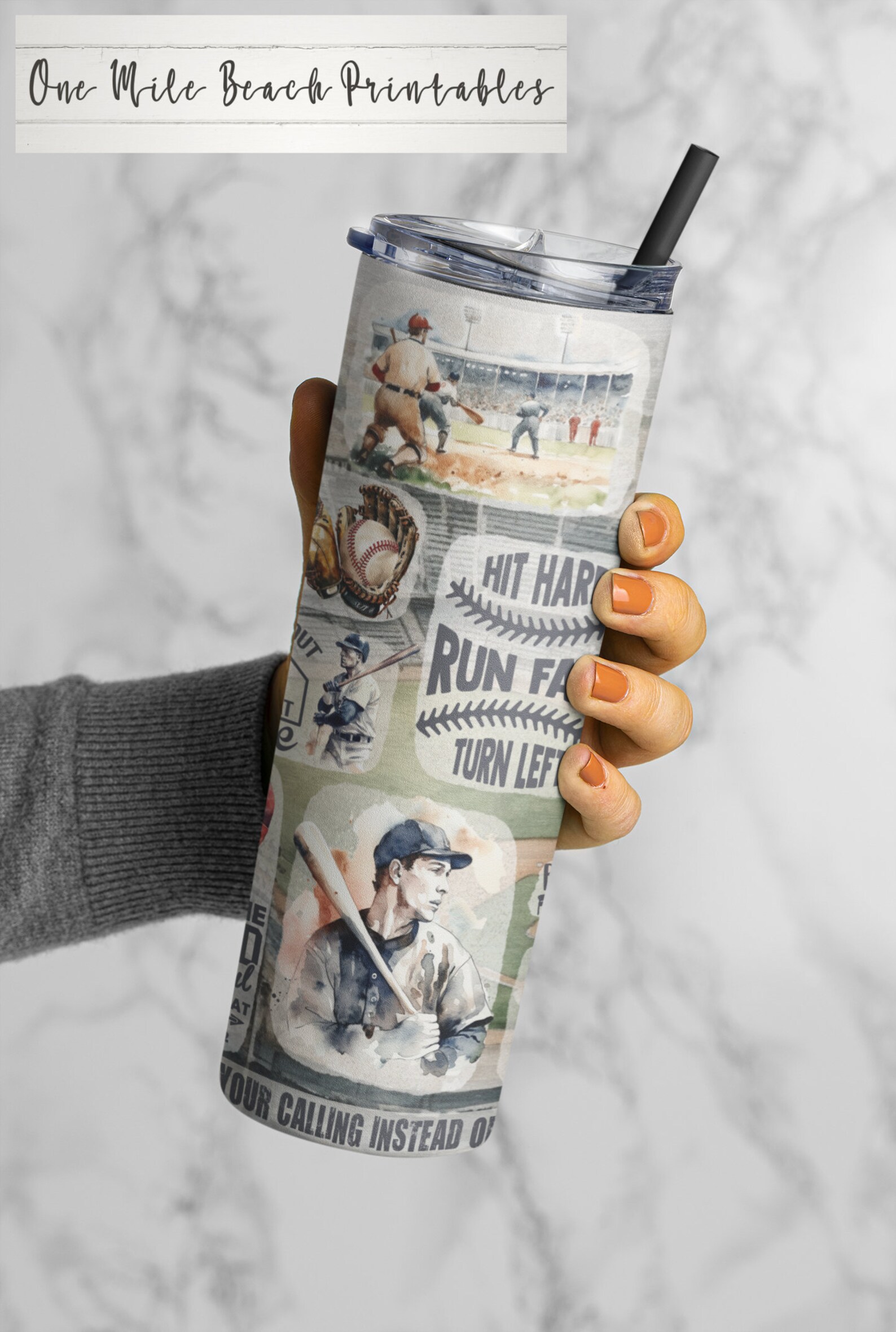 Baseball Tumbler Sublimation Design, Seamless Pattern (digital Download ...