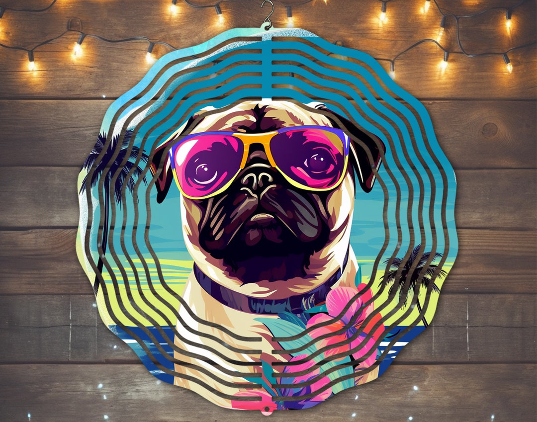 Pug Summer Wind Spinner Sublimation Design, Instant Download, PNG, Pug ...