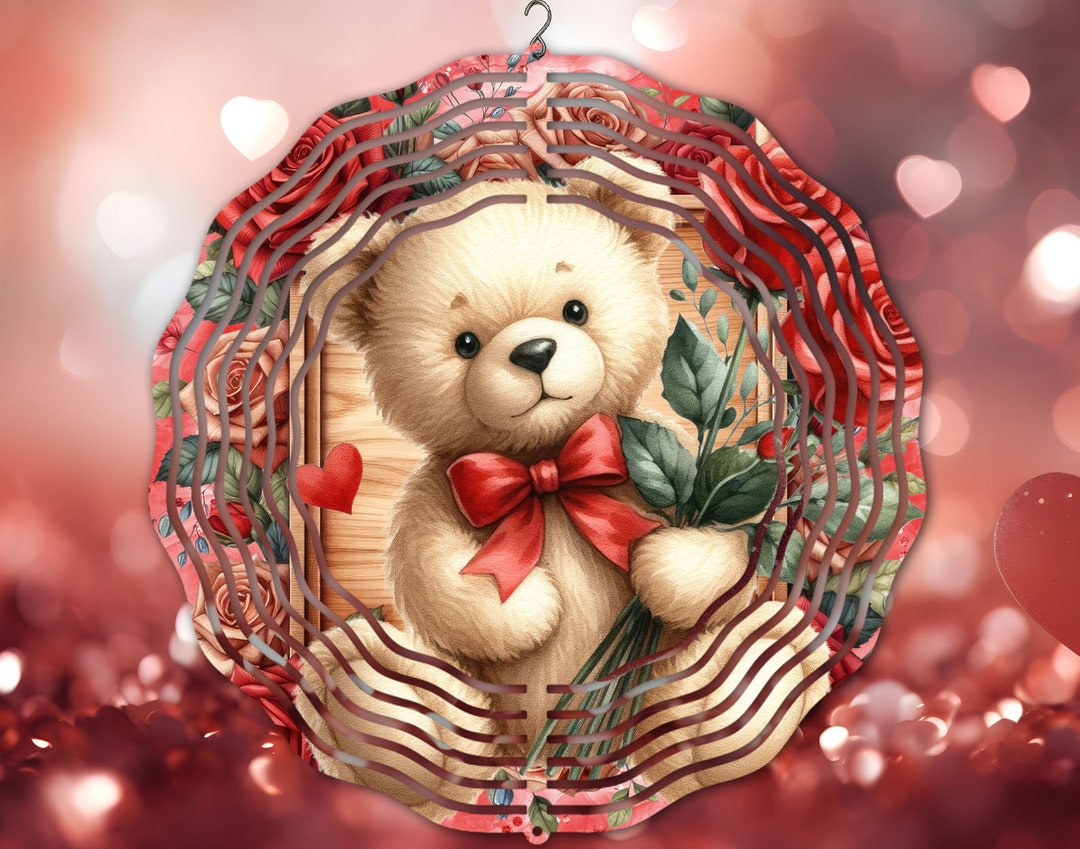 Valentine Bear Wind Spinner Sublimation Design, Instant Download, PNG ...