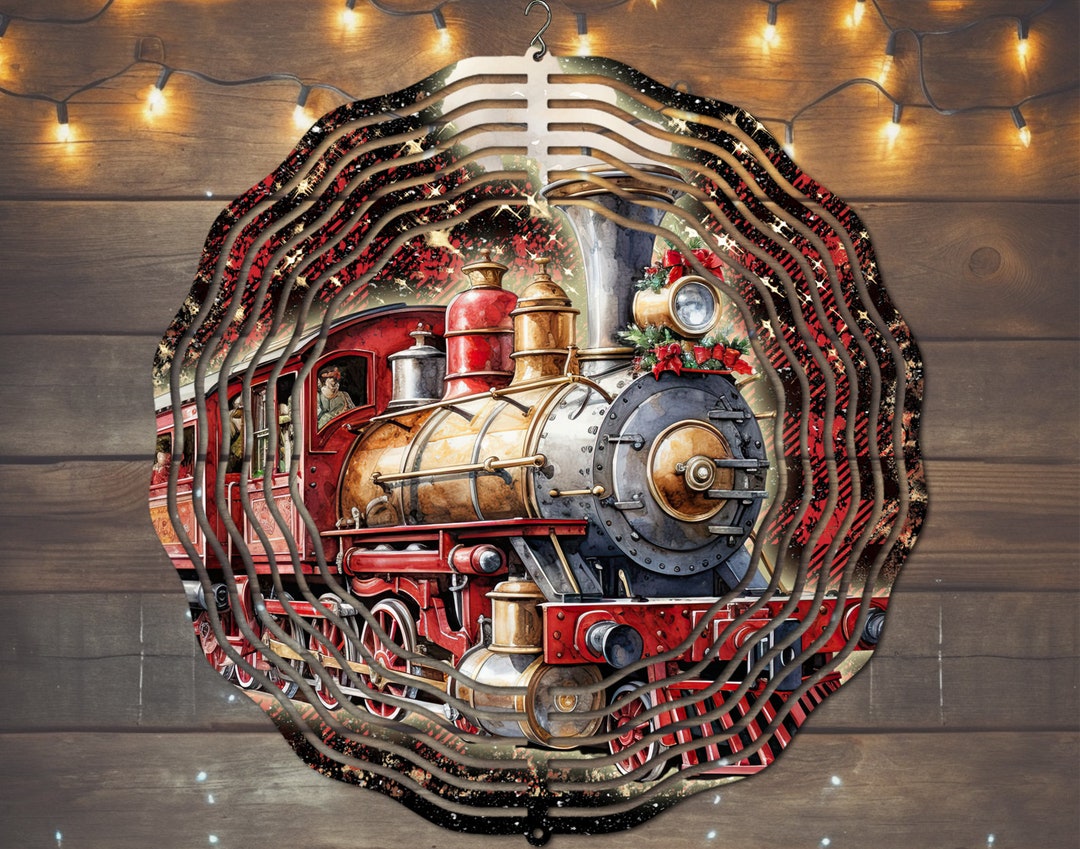 Christmas Train Wind Spinner, Train Sublimation Design, Instant ...
