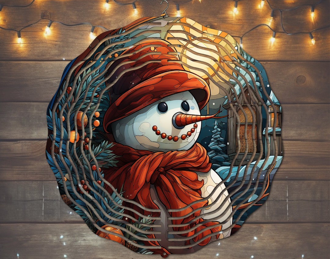 Snowman Wind Spinner, Snowman Wind Spinner Sublimation Design, Instant ...
