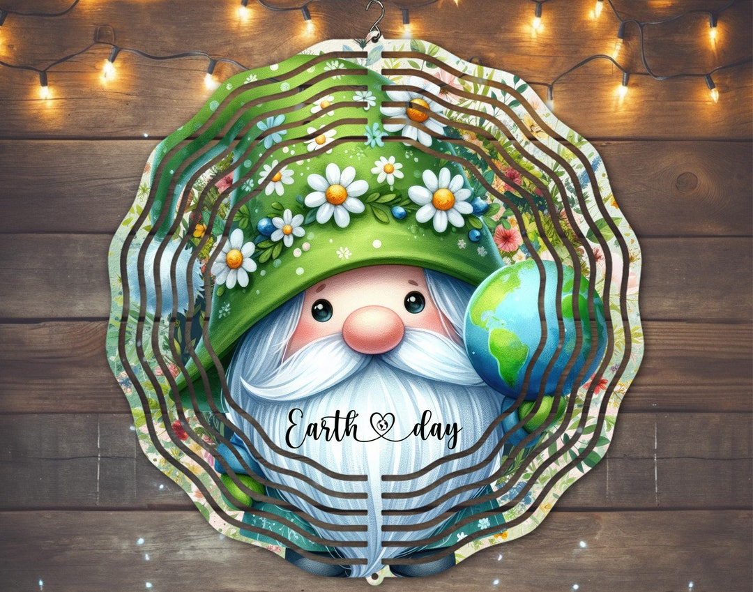 Earth Day Gnome Wind Spinner Sublimation Design, Instant Download, PNG ...