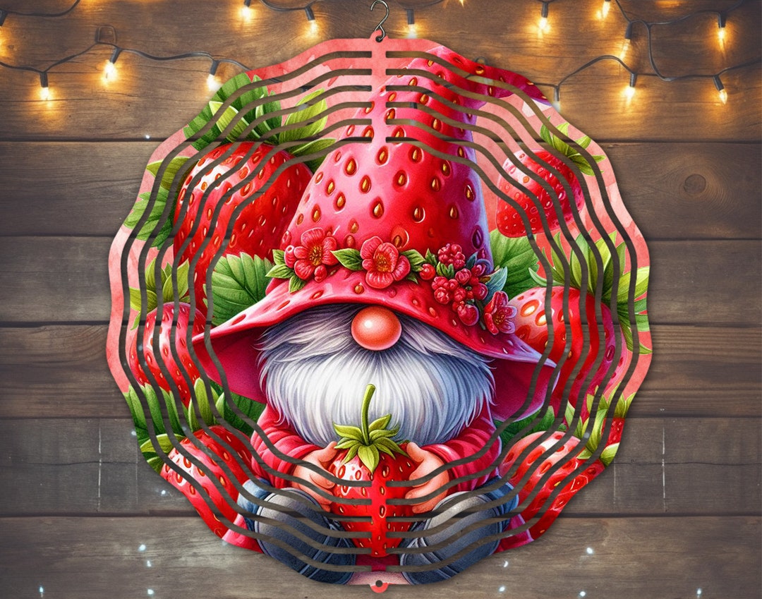 Strawberry Gnome Wind Spinner Sublimation Design, Instant Download, PNG ...