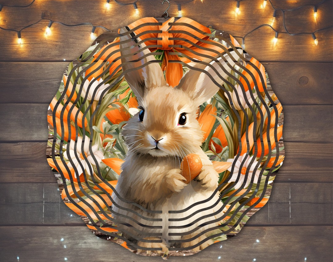 Spring Bunny Wind Spinner Sublimation Design, Instant Download, PNG ...