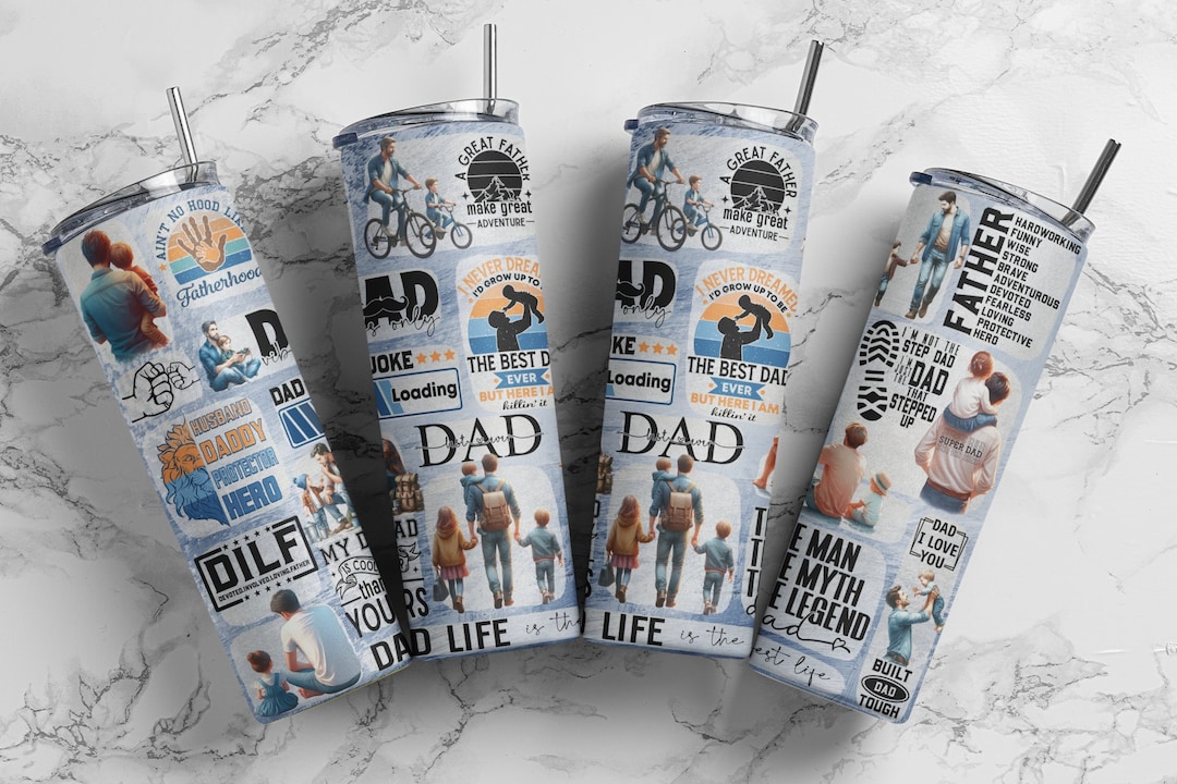 Dad 20oz Skinny Tumbler Sublimation Design, PNG, Digital Download ...