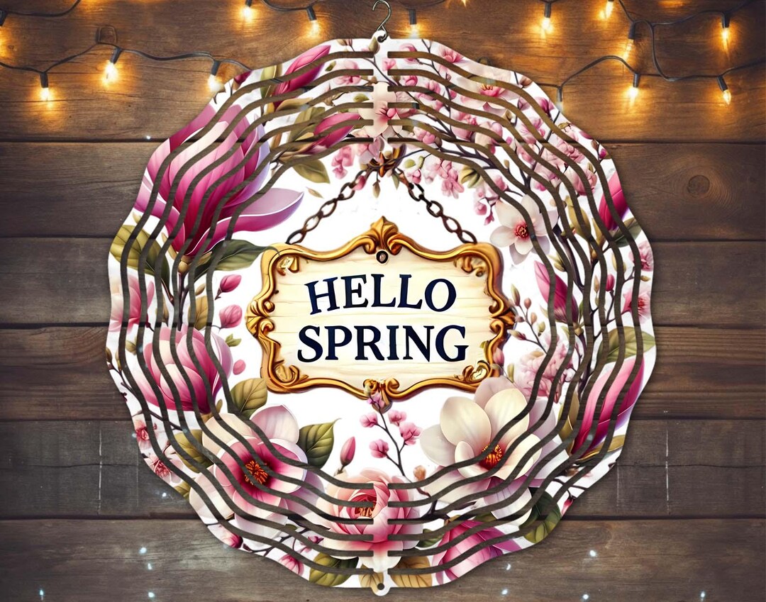 Hello Spring Wind Spinner Sublimation Design, Instant Download, PNG ...