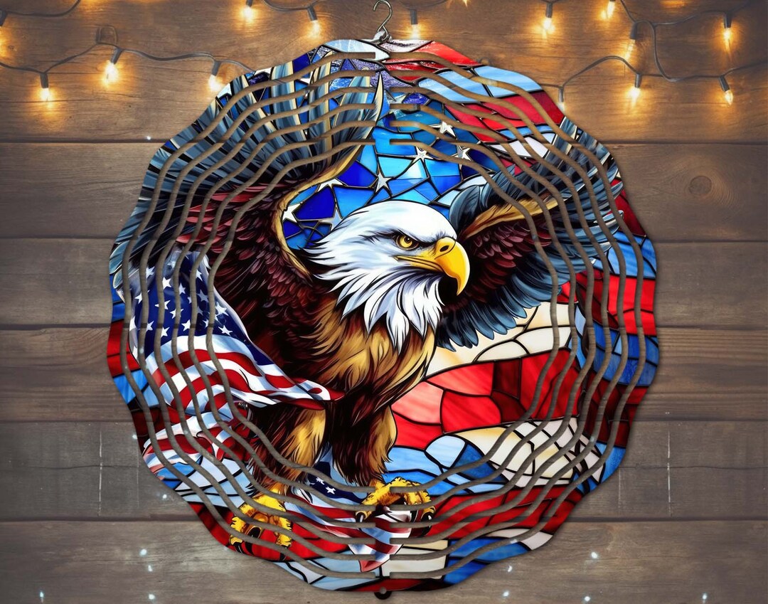 American Eagle Flag Wind Spinner Sublimation Design (PNG, Digital ...