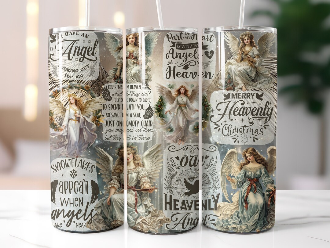 Christmas Angels Tumbler Sublimation Design, Digital Download ...