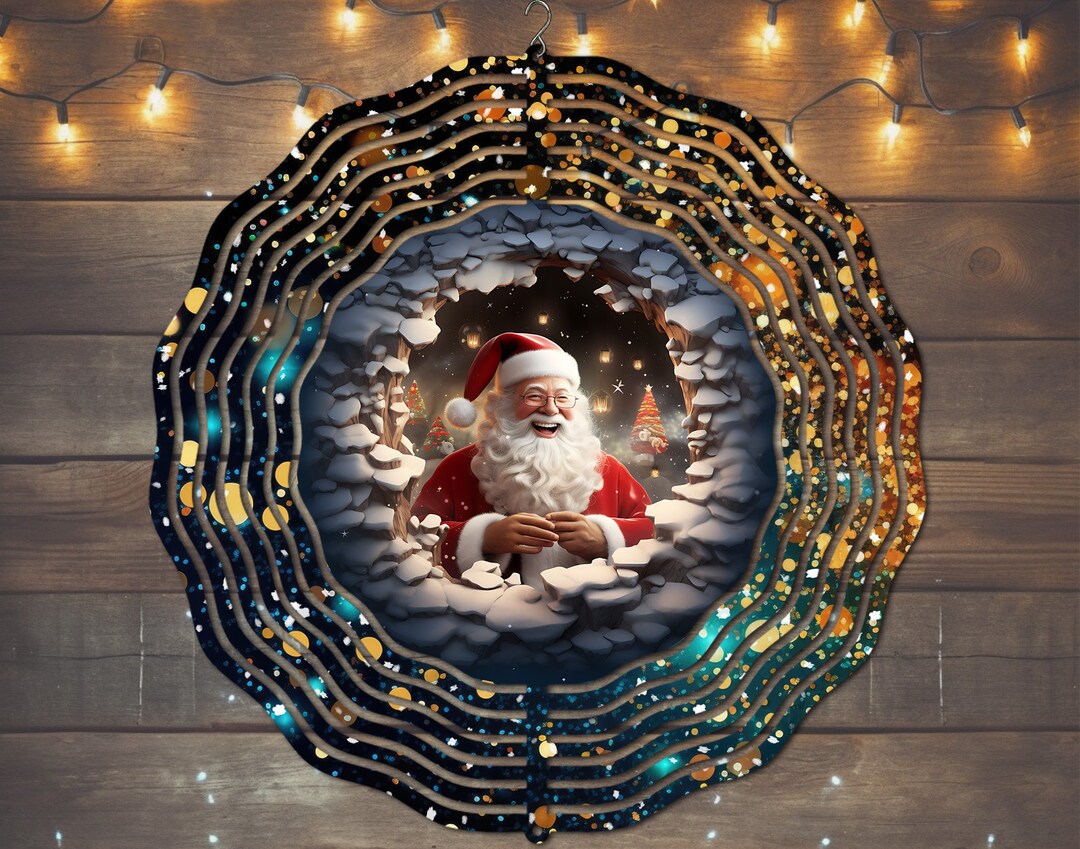 Santa Claus Wind Spinner, Santa Claus Wind Spinner Sublimation Design ...