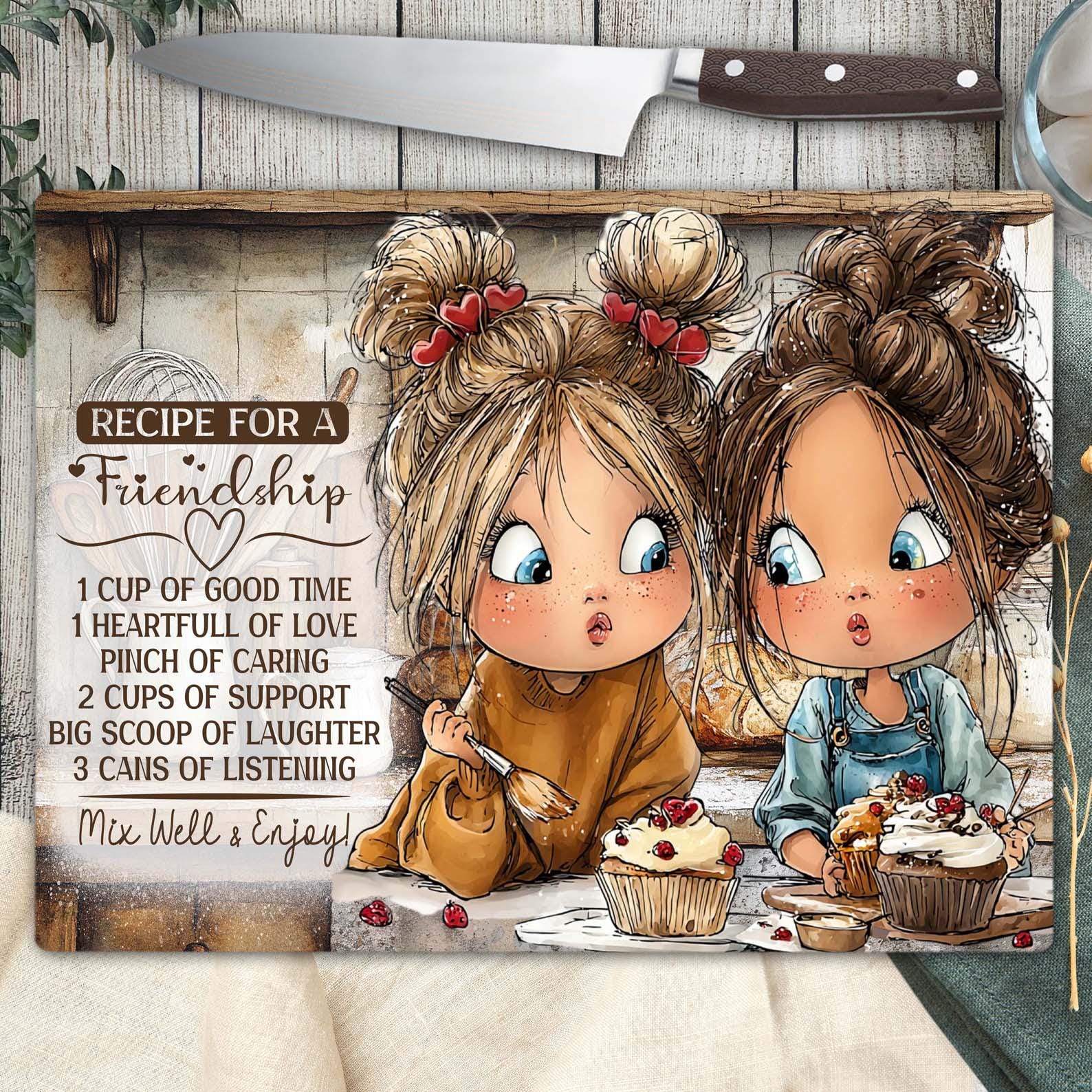 Friendship Recipe Kitchen Cutting Board Sublimation Designs, Besties ...