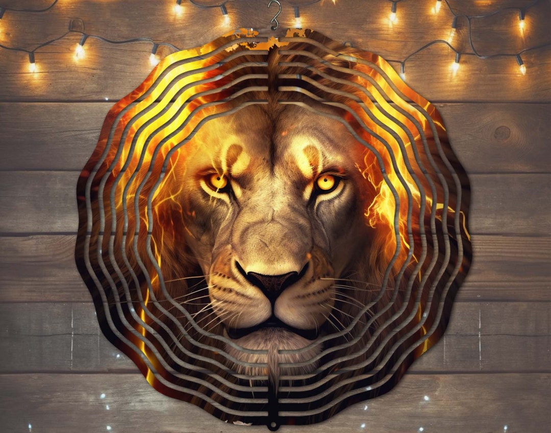 Lion Wind Spinner, Lion Wind Spinner Sublimation Design, Instant ...