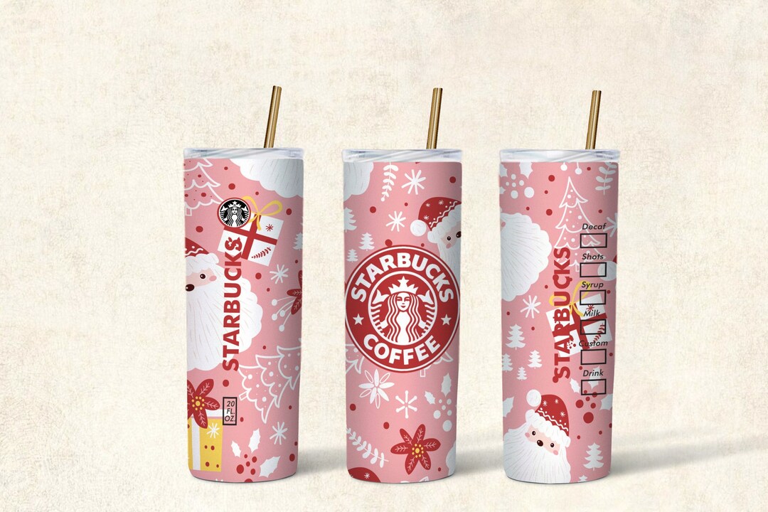 Starbucks Santa 20oz Sublimation Skinny Tumbler-starbucks - Etsy