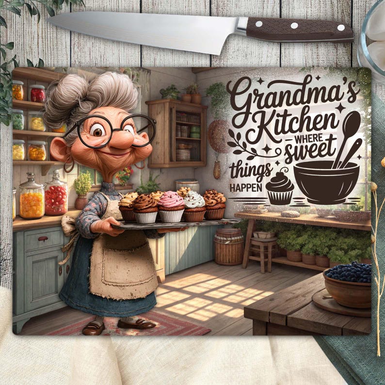 Grandma's Kitchen Cutting Board Sublimation Designs, Nana Kitchen Quote ...