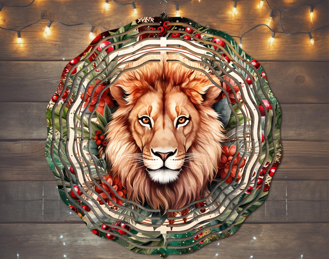 Christmas Lion Wind Spinner Sublimation Design, Instant Download, PNG ...