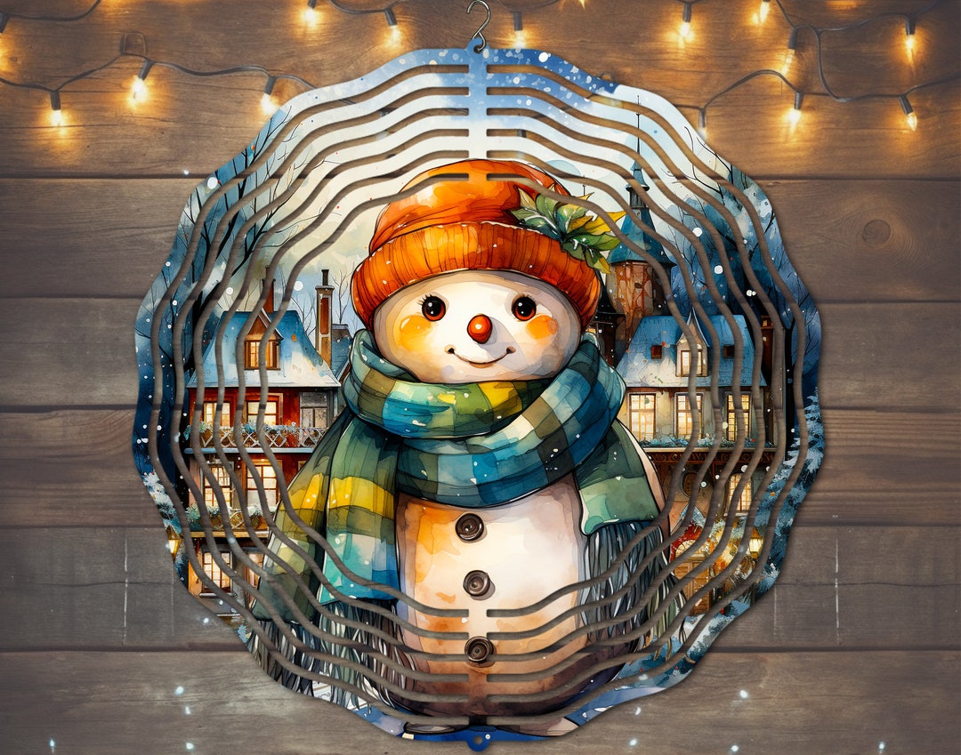 Snowman Wind Spinner, Snowman Wind Spinner Sublimation Design, Instant ...