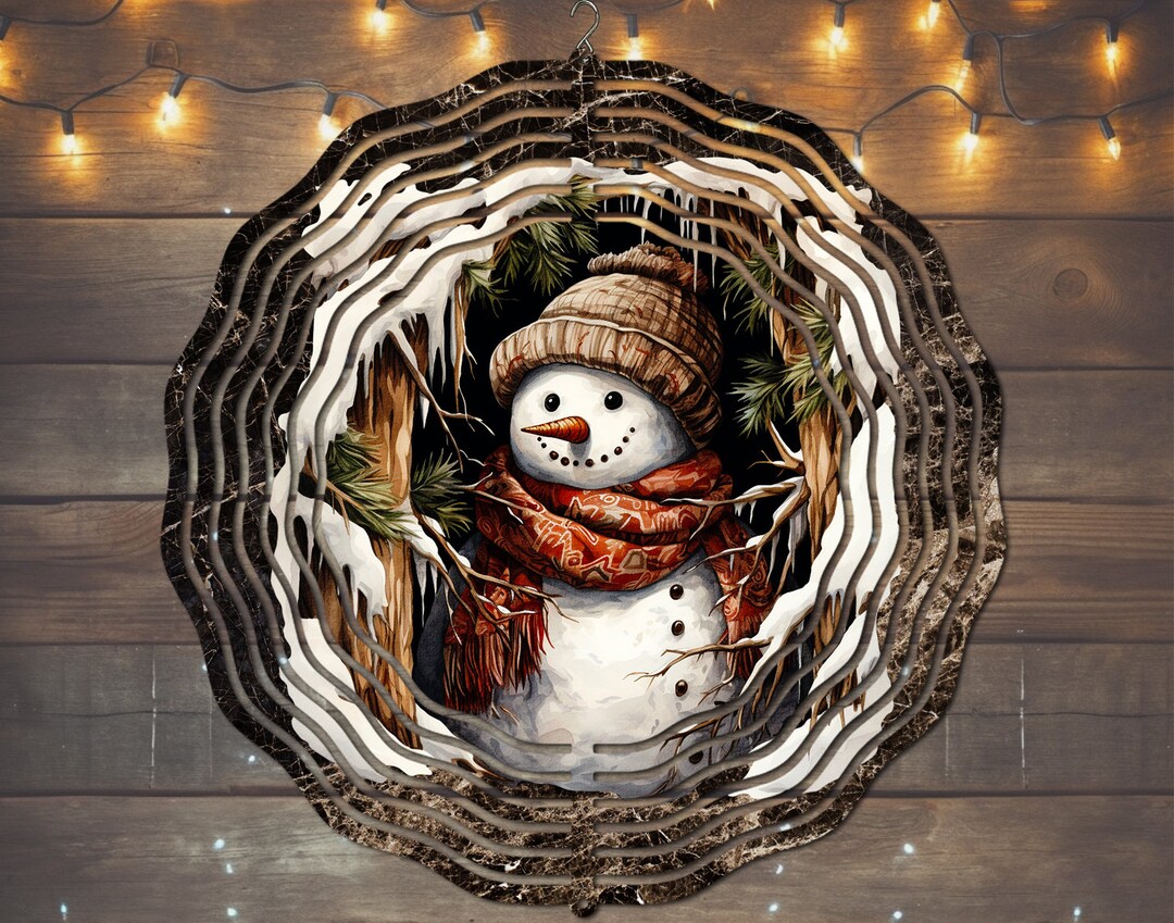 Snowman Wind Spinner Sublimation Design, 10x10 PNG (digital Download ...