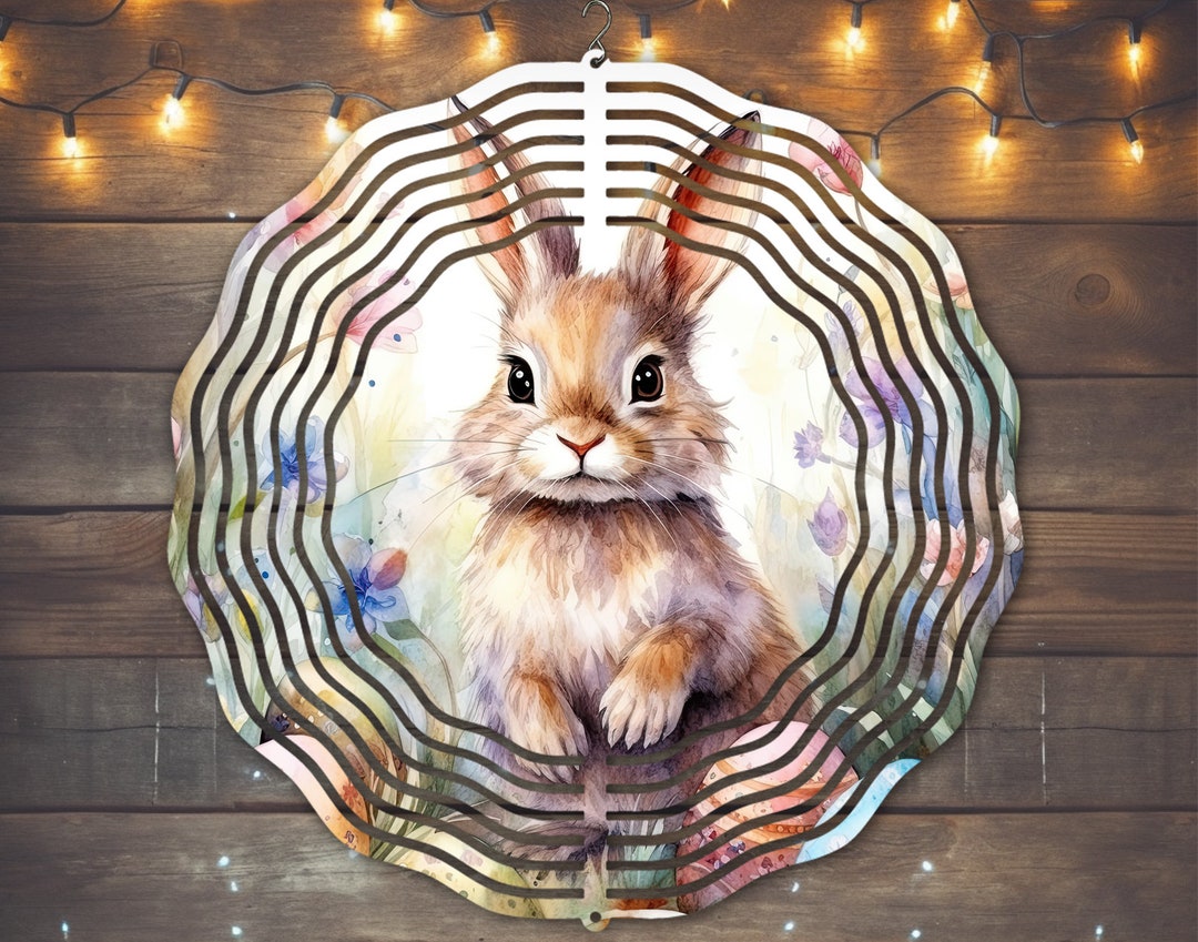 Spring Bunny Wind Spinner Sublimation Design, Instant Download, PNG ...
