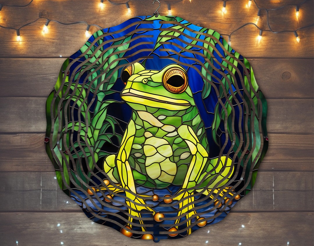 Stained Glass Frog Wind Spinner Sublimation Design, Instant Download ...