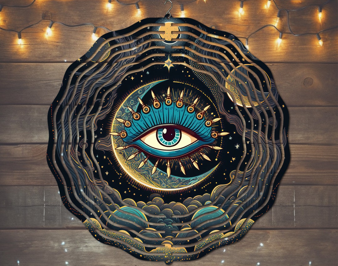 Evil Eye Moon Wind Spinner, Evil Eye Sublimation Design, Instant ...