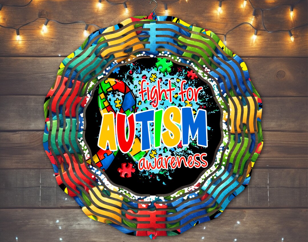 Autism Wind Spinner Sublimation Design, Instant Download, PNG File, Autism Wind Spinner Template ...