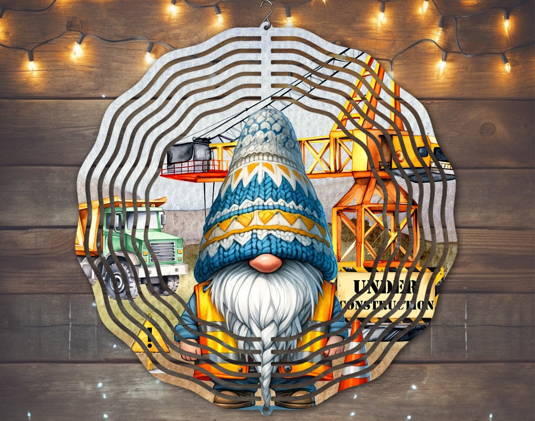 Construction Gnome Wind Spinner Sublimation Design, Instant Download ...