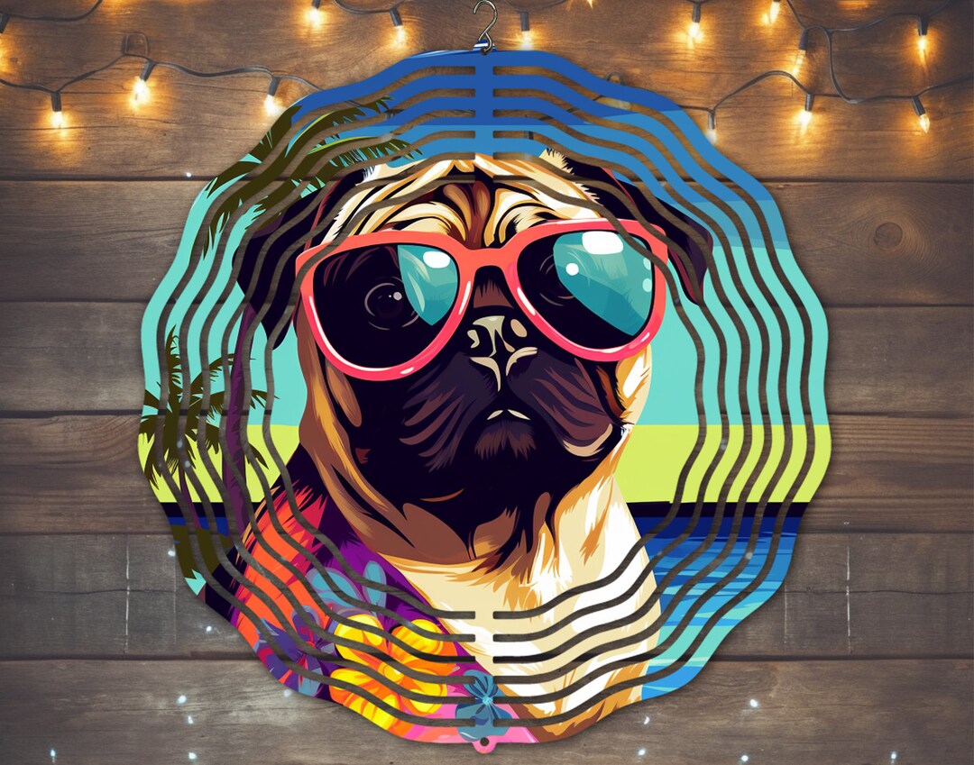 Pug Summer Wind Spinner Sublimation Design, Instant Download, PNG, Pug ...