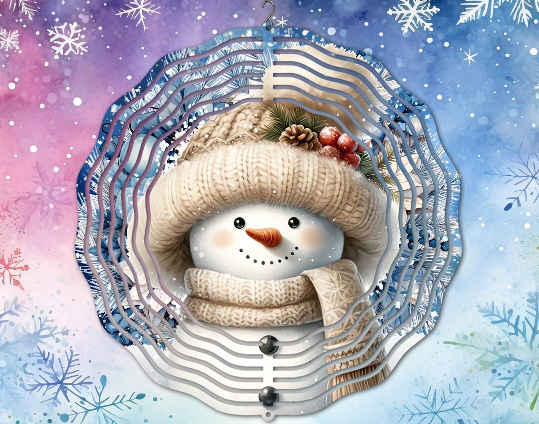 Snowman Wind Spinner, Snowman Wind Spinner Sublimation Design, Instant ...