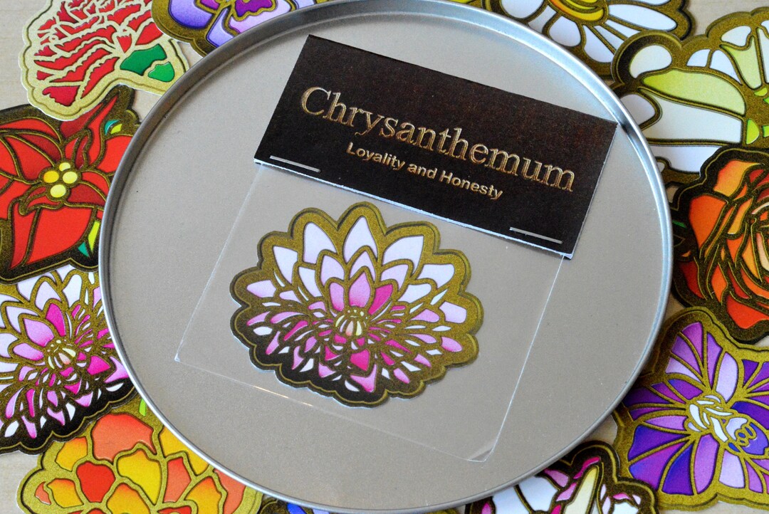 Chrysanthemum Flower Sticker | November Birth Flower | 1 of 12 Birth ...