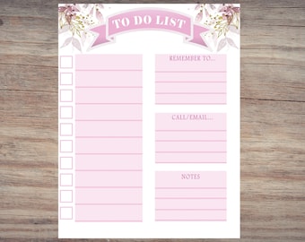 Floral Rush, Daily to Do List Printable, Instant Download, Goodnotes ...