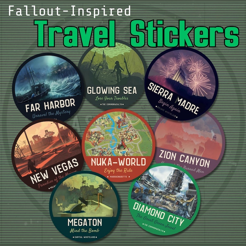 Die-cut Travel Stickers | Fallout Inspired *UPGRADED* - Etsy