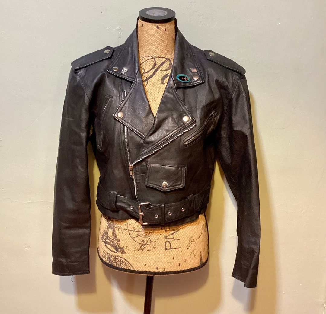 Vintage Wilsons Leather Motorcycle Jacket Black Size Med - Etsy