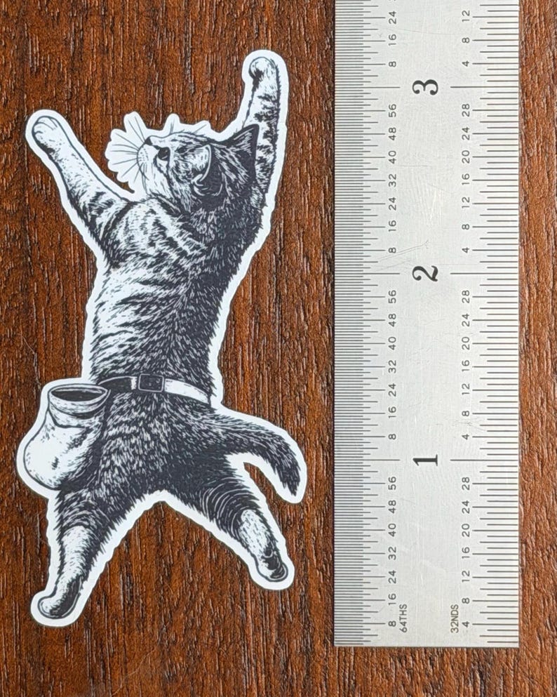 Rock Climbing Kitty Cat - Boulder Cat - Funny Sticker - Etsy