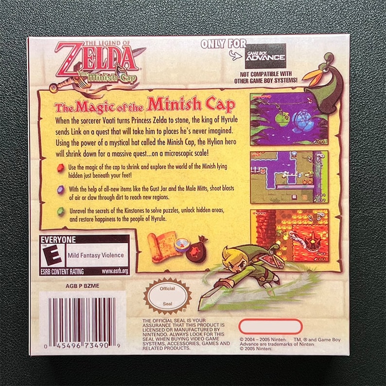 Gameboy Advance Game Legend of Zelda Minish Cap GBA Game Cartridge in ...
