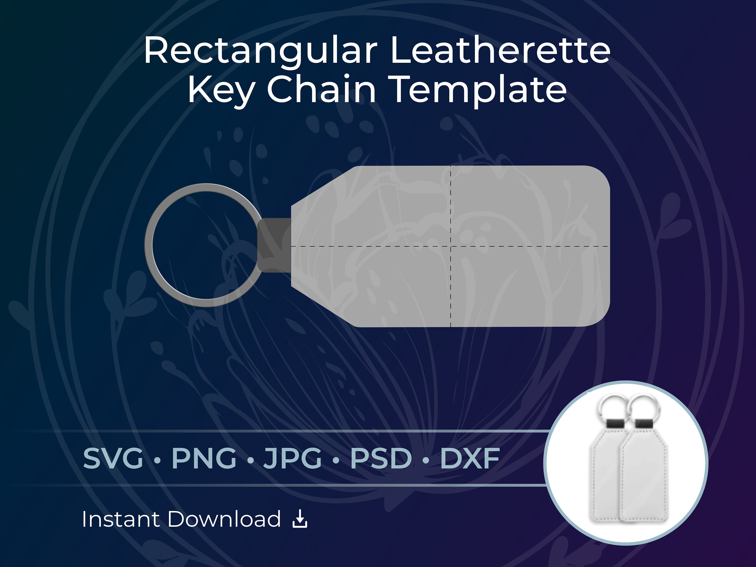 Rectangular Leatherette Keychain Sublimation Template - Etsy