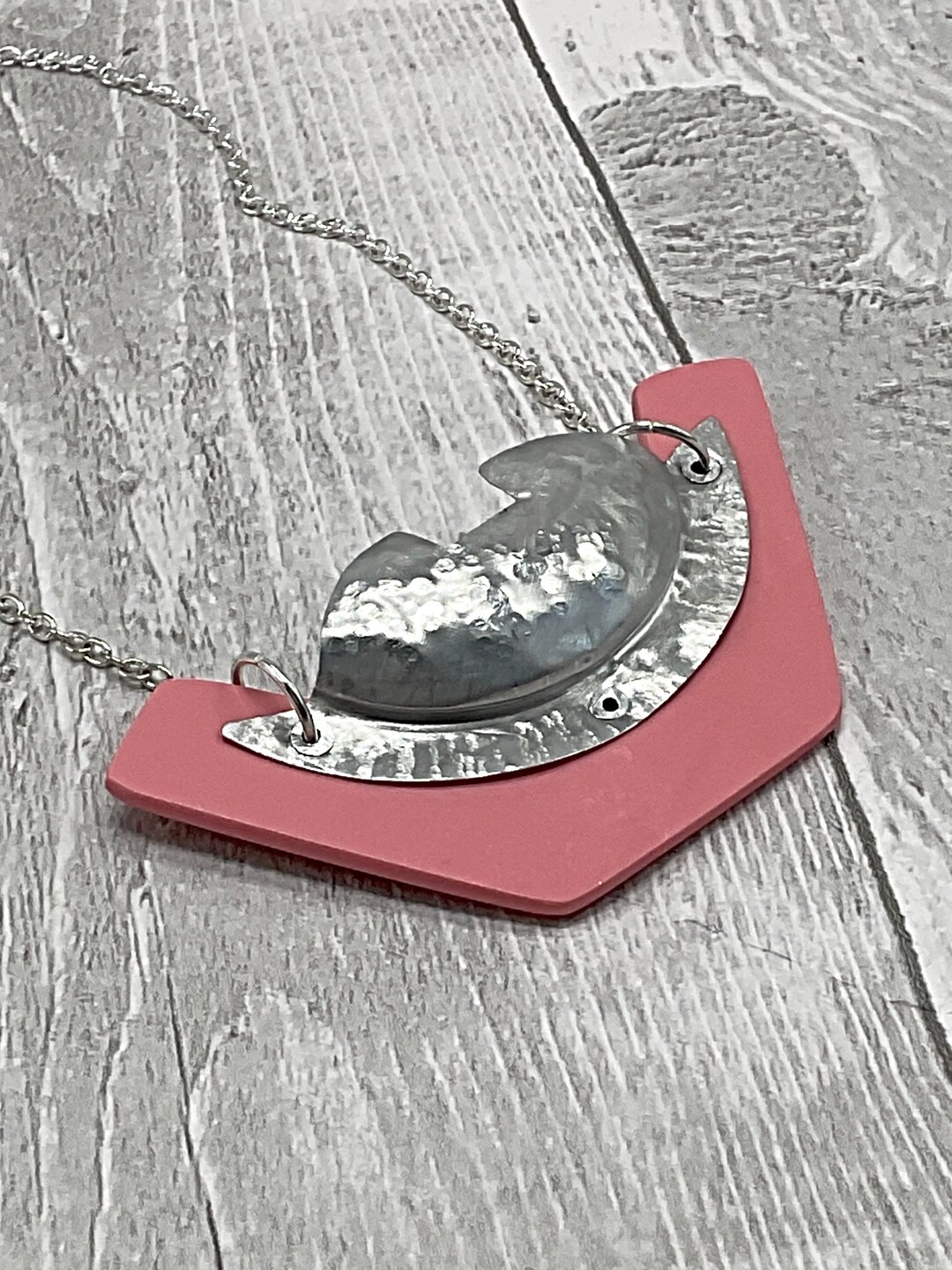 Recycled Aluminium Necklace Made From Drink Can Domed Base With ...