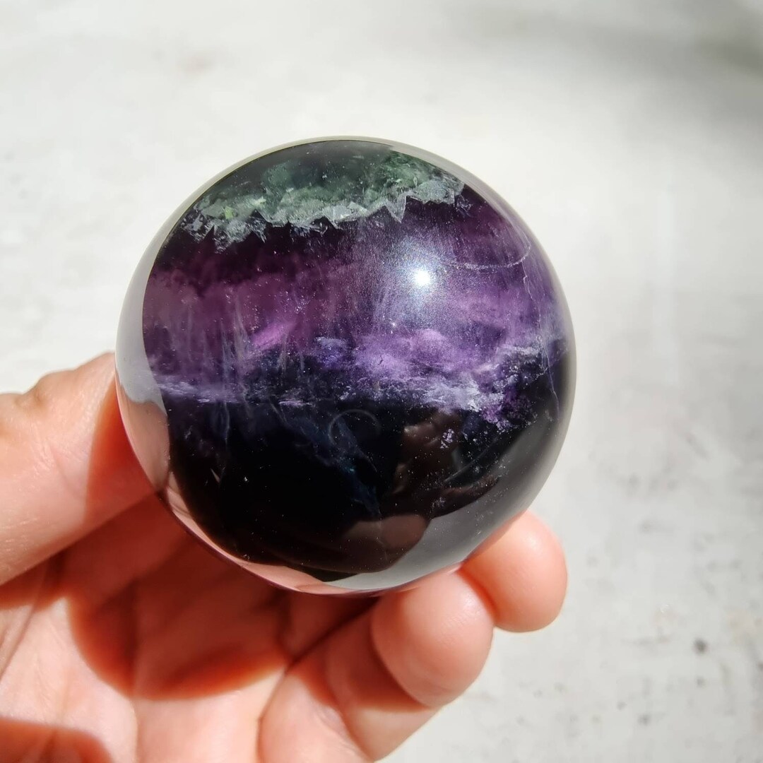 Mica Fluorite, Purple Fluorite Sphere, Fluorite Sphere, 44mm 1.73 ...