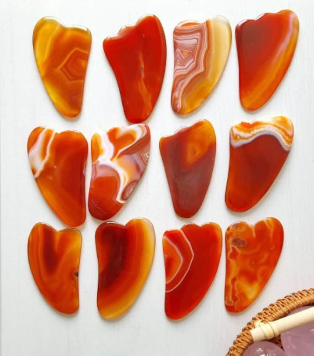 Gua Sha Carnelian, 100% Natural Stone Unique Piece Massage Stone, Gua ...