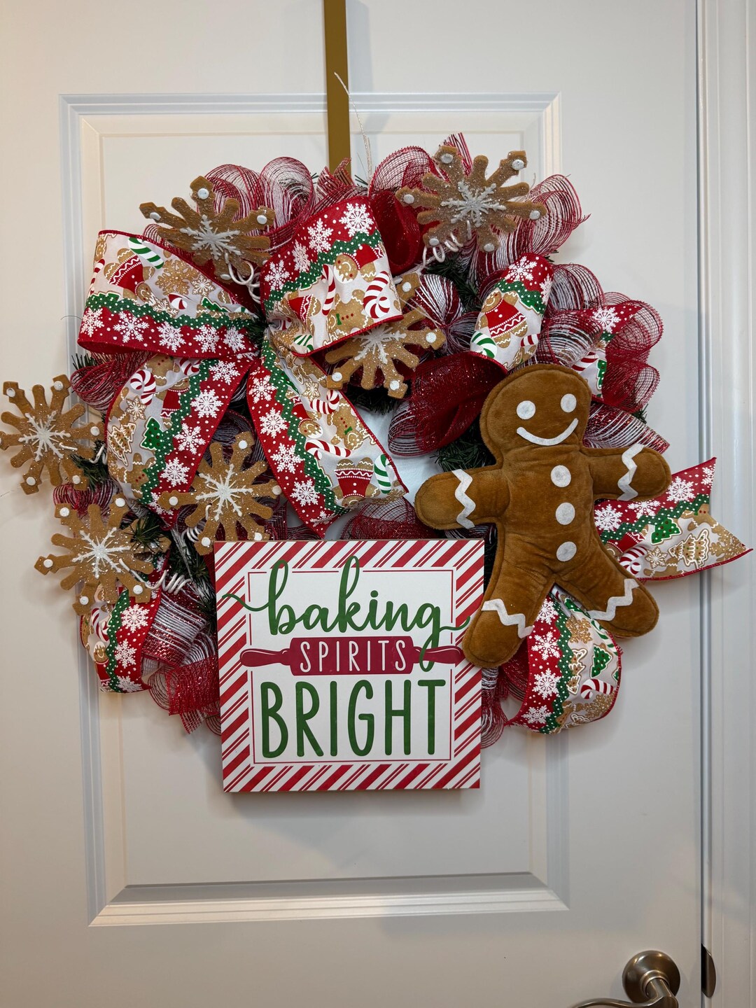 Christmas Wreath, Gingerbread Wreath, Baking Wreath, Holiday Wreath ...