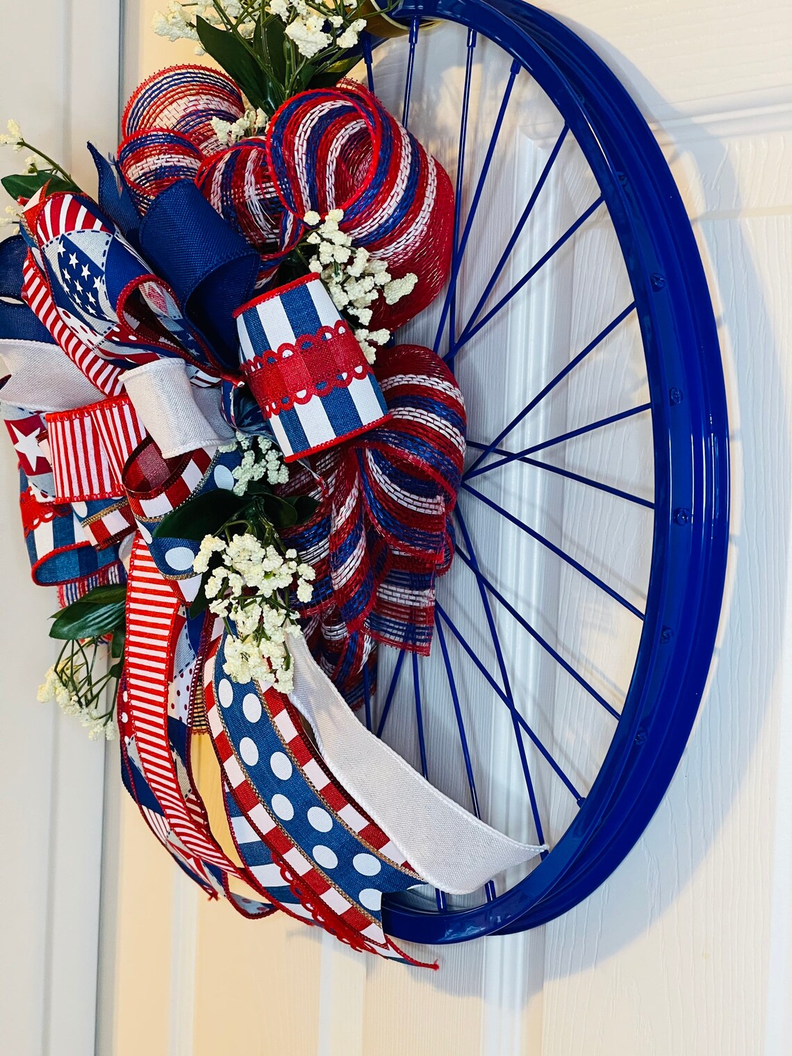 Bicycle Wreath Bike Wreath Bicycle Wheel Wreath Patriotic | Etsy